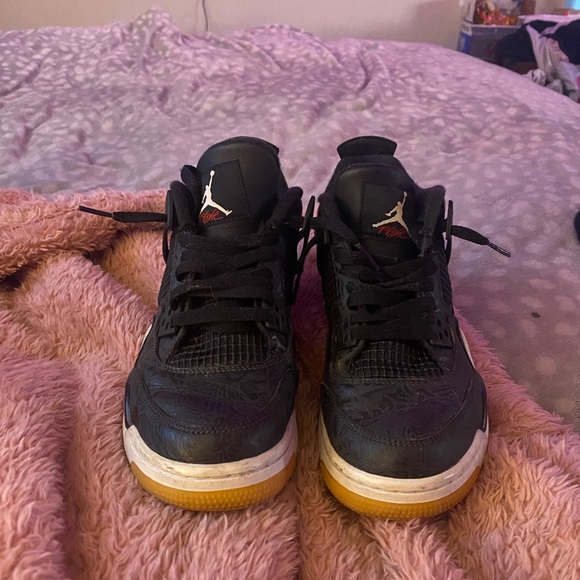 Jordan | Shoes | Laser Blackwhite Jordan 4s | Poshmark